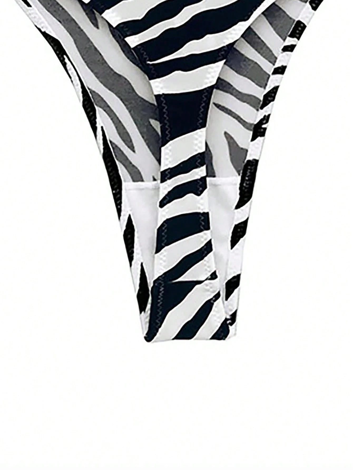 Zebra Print Buckle Belt Thong Bikini Bottoms | SHEIN EUR