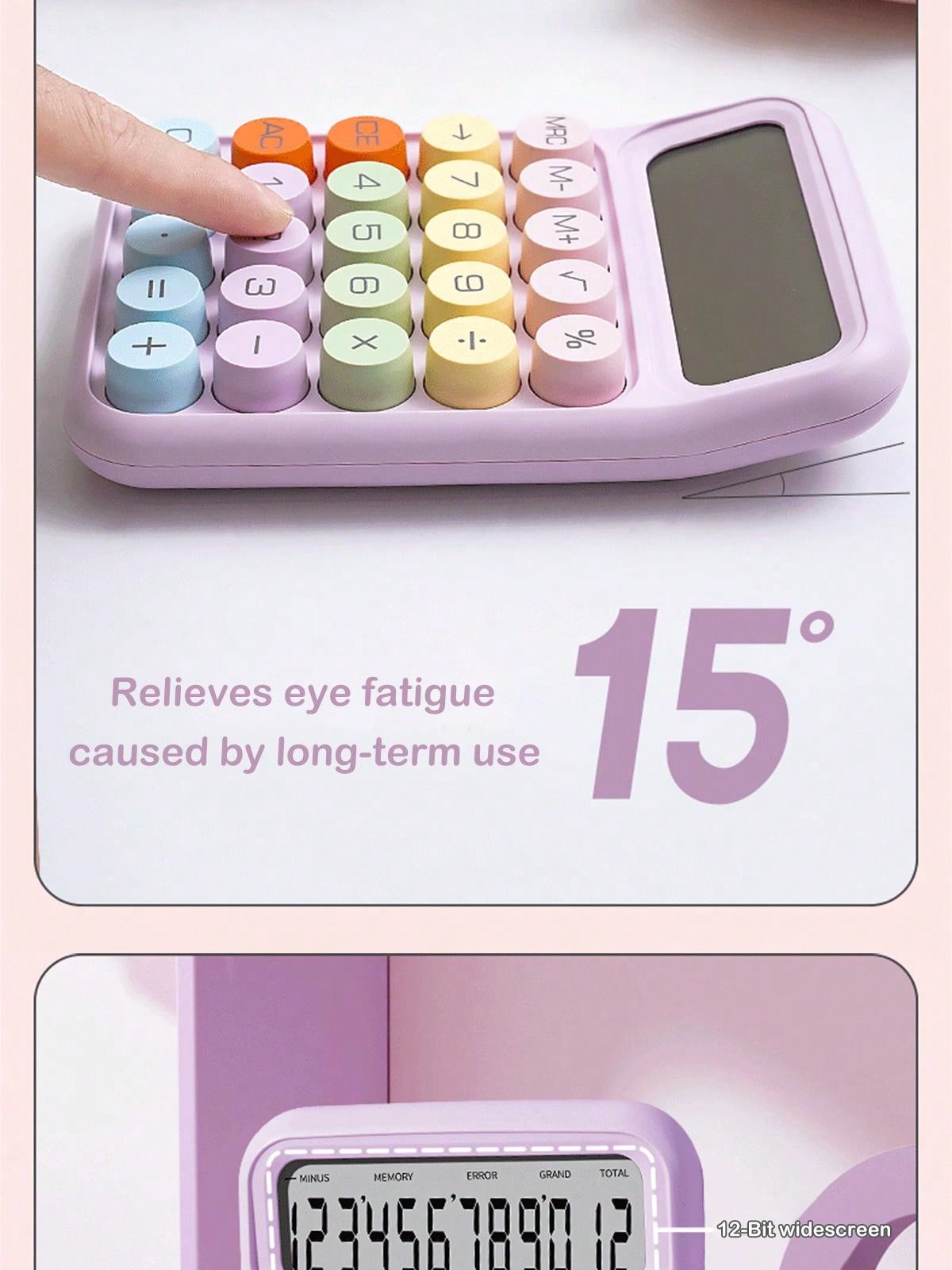 Large Button Calculator With Soft Keyboard, Candy-colored Financial ...