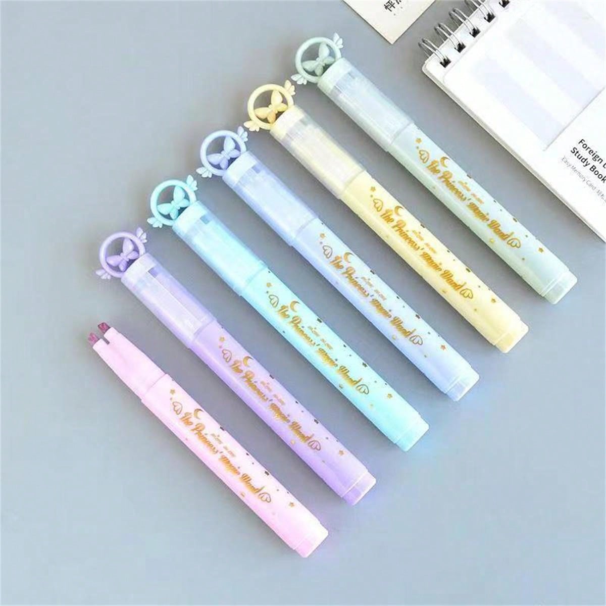 6pcs Dual Tip Dual Color Highlighters For Note Taking, Planner, Color ...