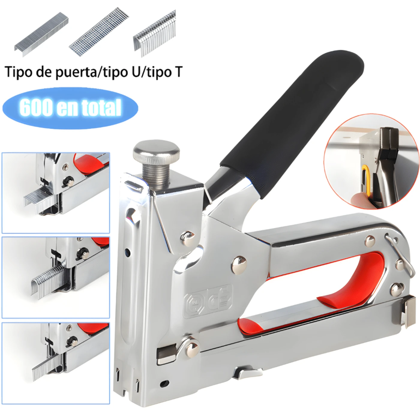 Engrapadora Tapiceria, Engrapadora Tipo Pistola con 600 Grapas, 1 ...