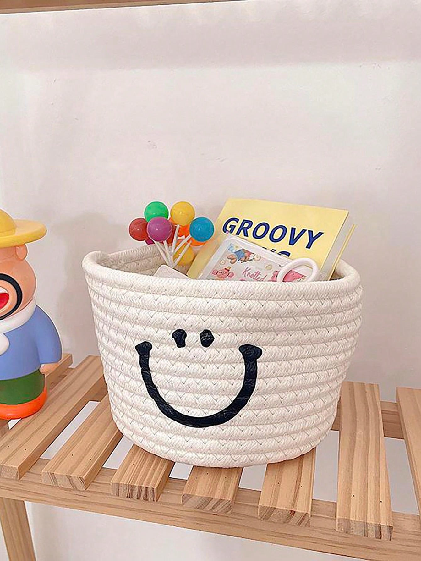1pc Face Pattern Storage Basket | SHEIN USA