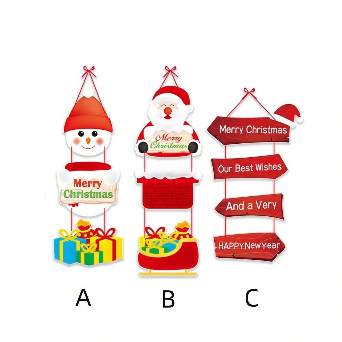 1pc Paper Christmas & New Year Party Decoration - Santa Claus, Snowman ...