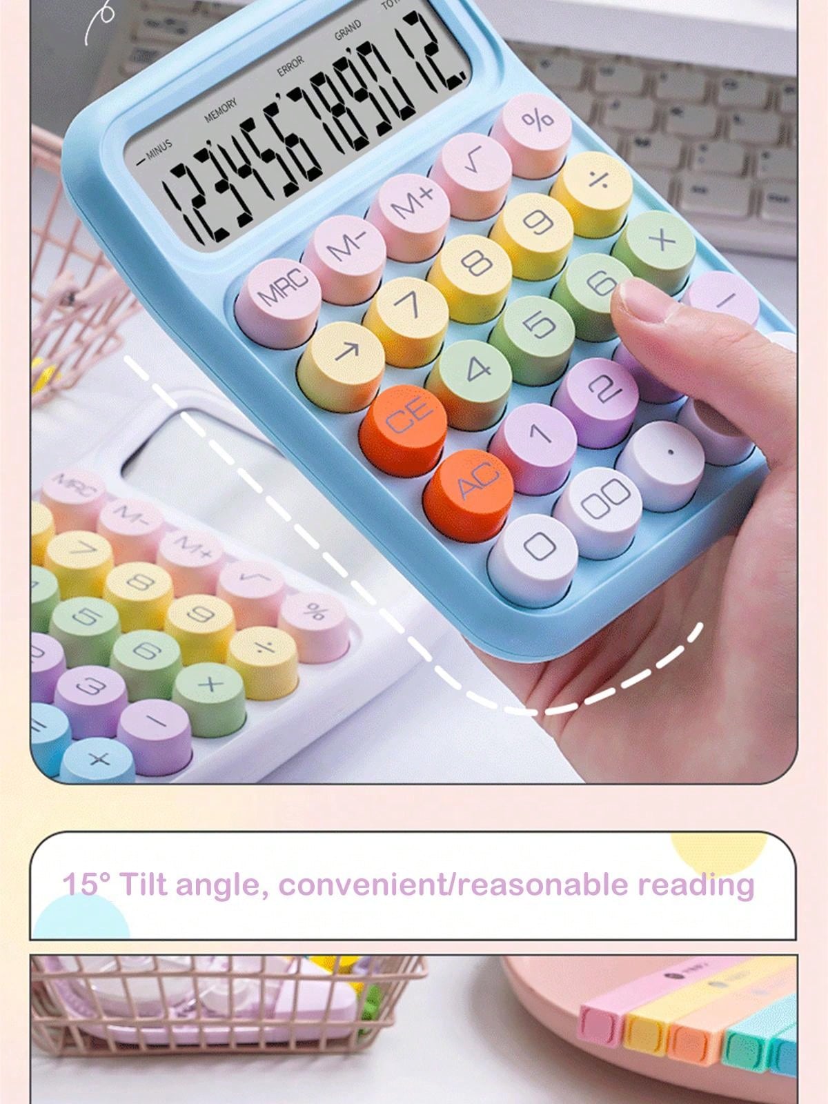 Large Button Calculator With Flexible Keyboard, Candy Color, Suitable ...
