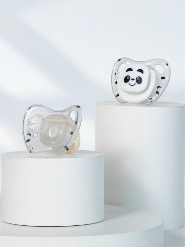 1pc Baby Panda Pacifier Silicone Nipple, Suitable For 0-6 Months Old ...