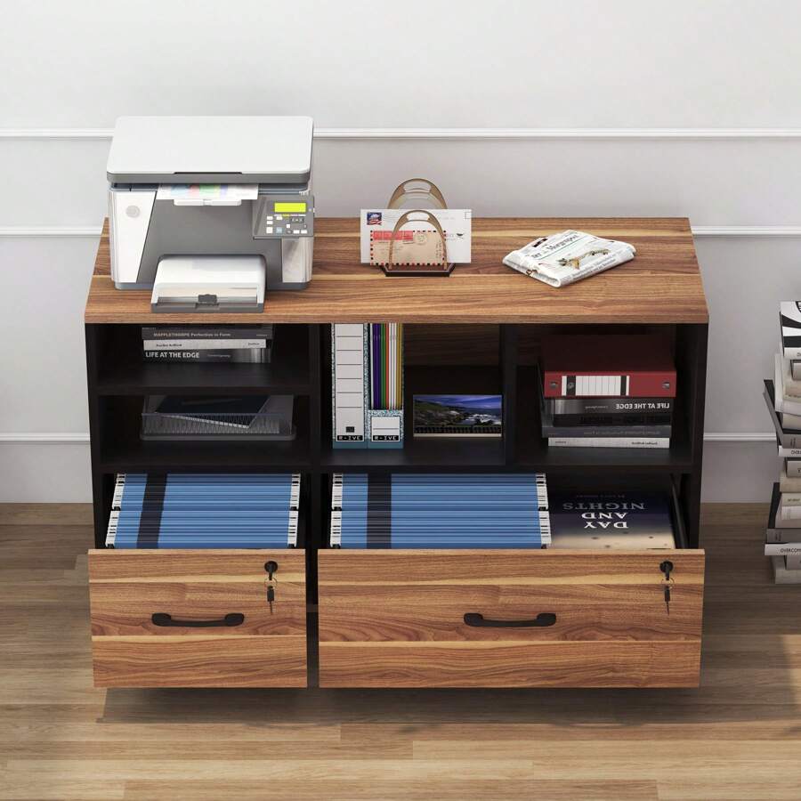 2 Drawer File Cabinets for Home Office, Lockable Lateral Filing Cabinet ...