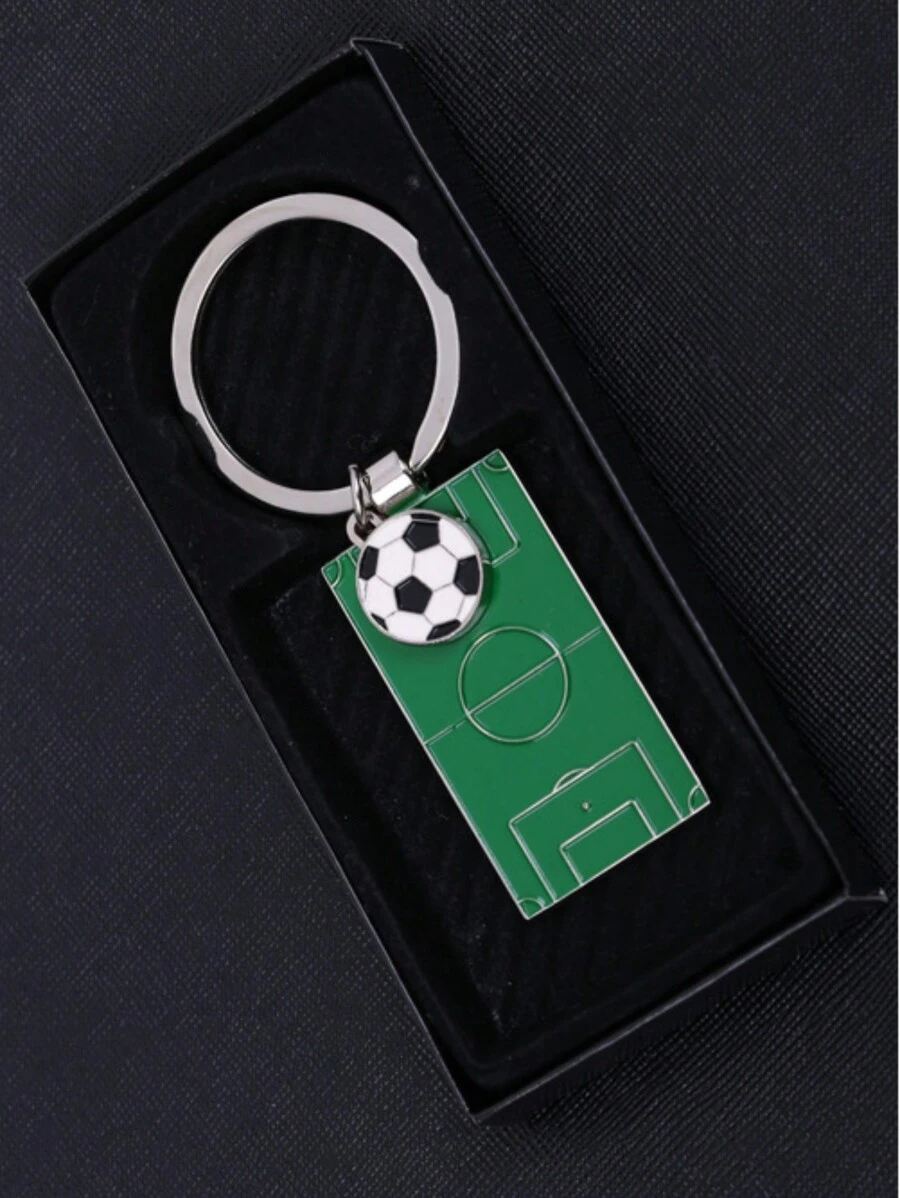 1pc Soccer Field Shaped Metal Alloy Keychain, Creative Sports Gift For ...