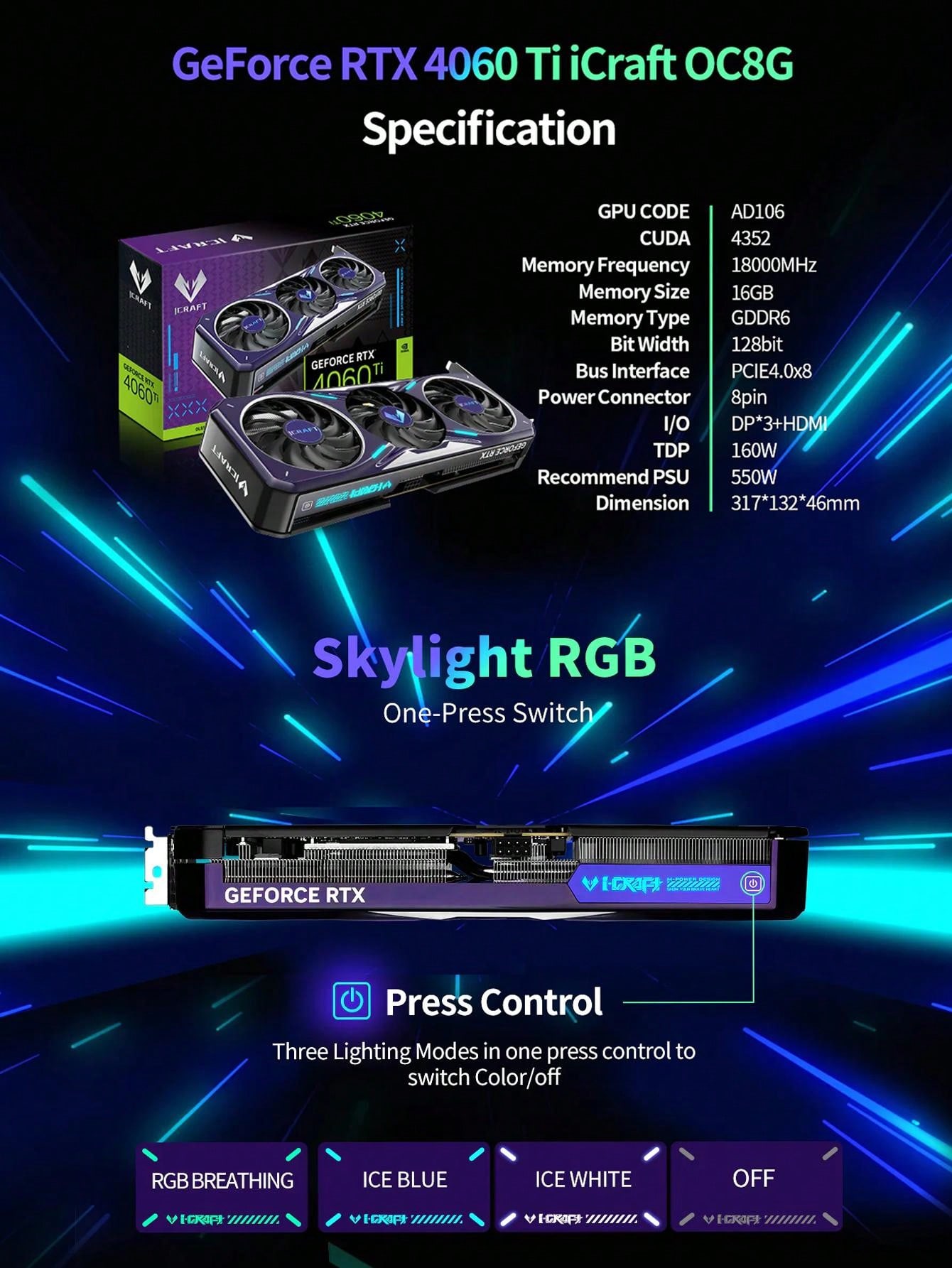 MAXSUN Graphics Cards NVIDIA GeForce RTX 4060Ti iCraft OC16G GDDR6 GPU ...