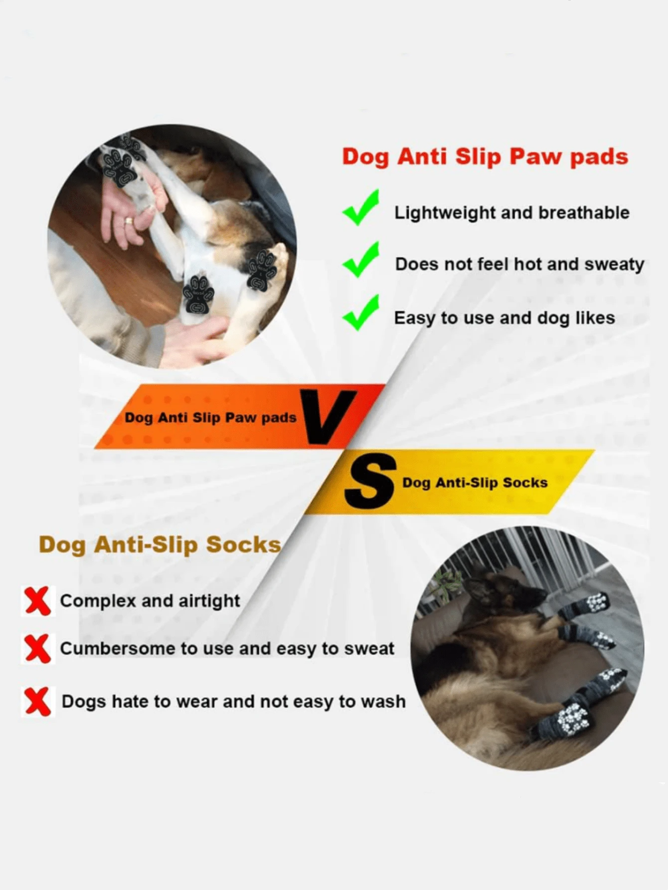 12PCS Dog Paw Protector Anti Slip Paw Traction Pad, Walking Aid For ...