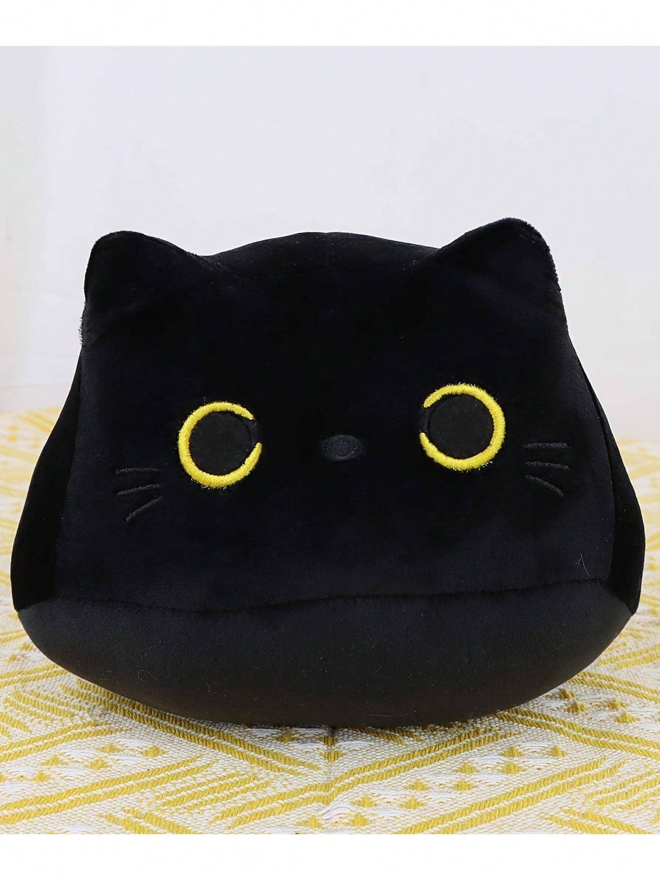 2 Sizes Choice Black Cat Plush Toy Soft Plush Doll Cat Plushie Cat ...