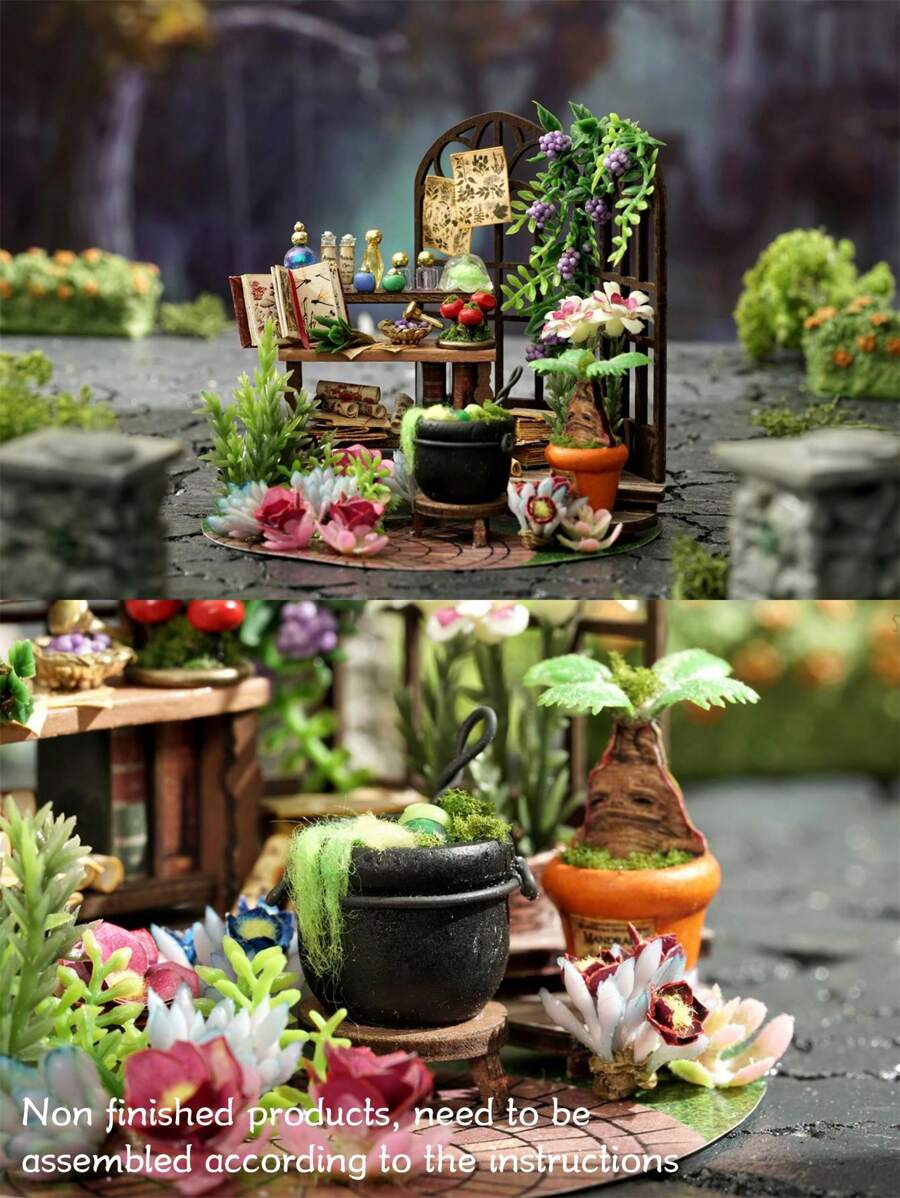 1pc Diy Miniature Fairy Cottage Handmade Magic House Assembling Model ...