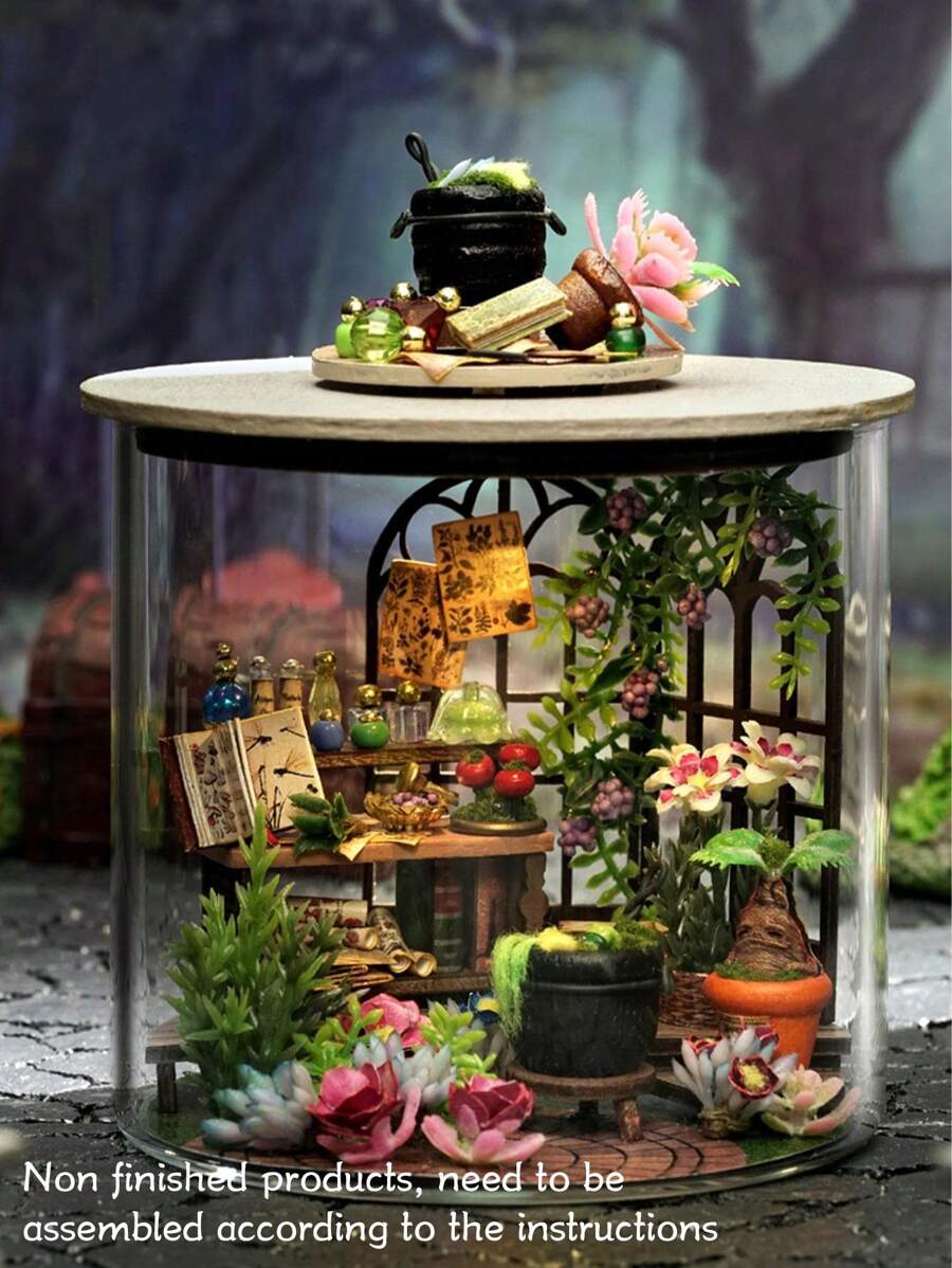 1pc Diy Miniature Fairy Cottage Handmade Magic House Assembling Model ...