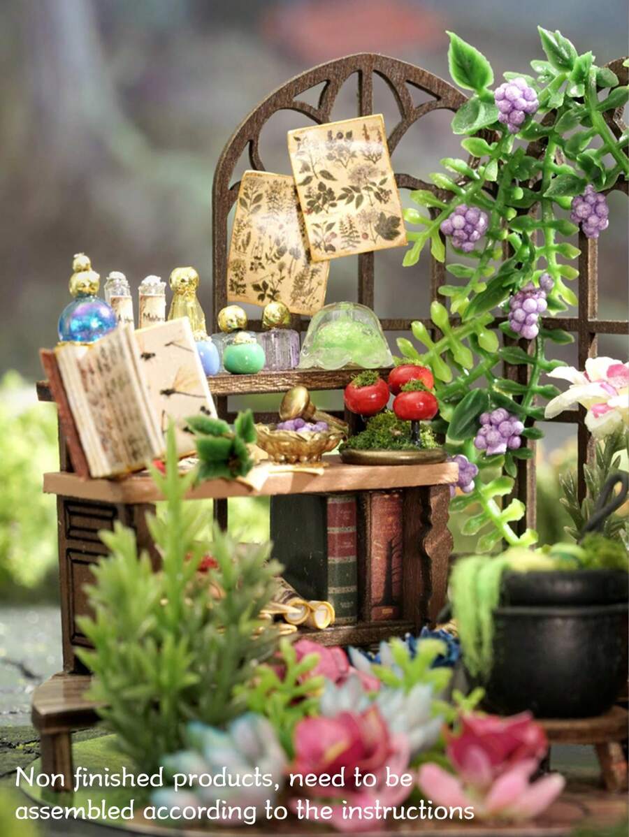 1pc Diy Miniature Fairy Cottage Handmade Magic House Assembling Model ...