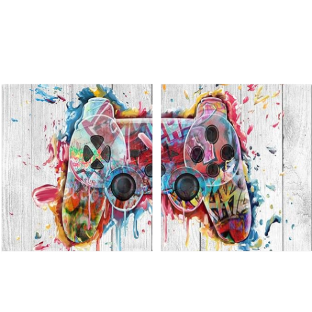 Abstract Gamepad Canvas Wall ArtVideo Game Art Print Video Game Themed ...