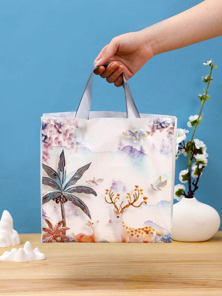 10PCS Plant Elk Printing Gift Bag High -end packaging gift bag Packing ...