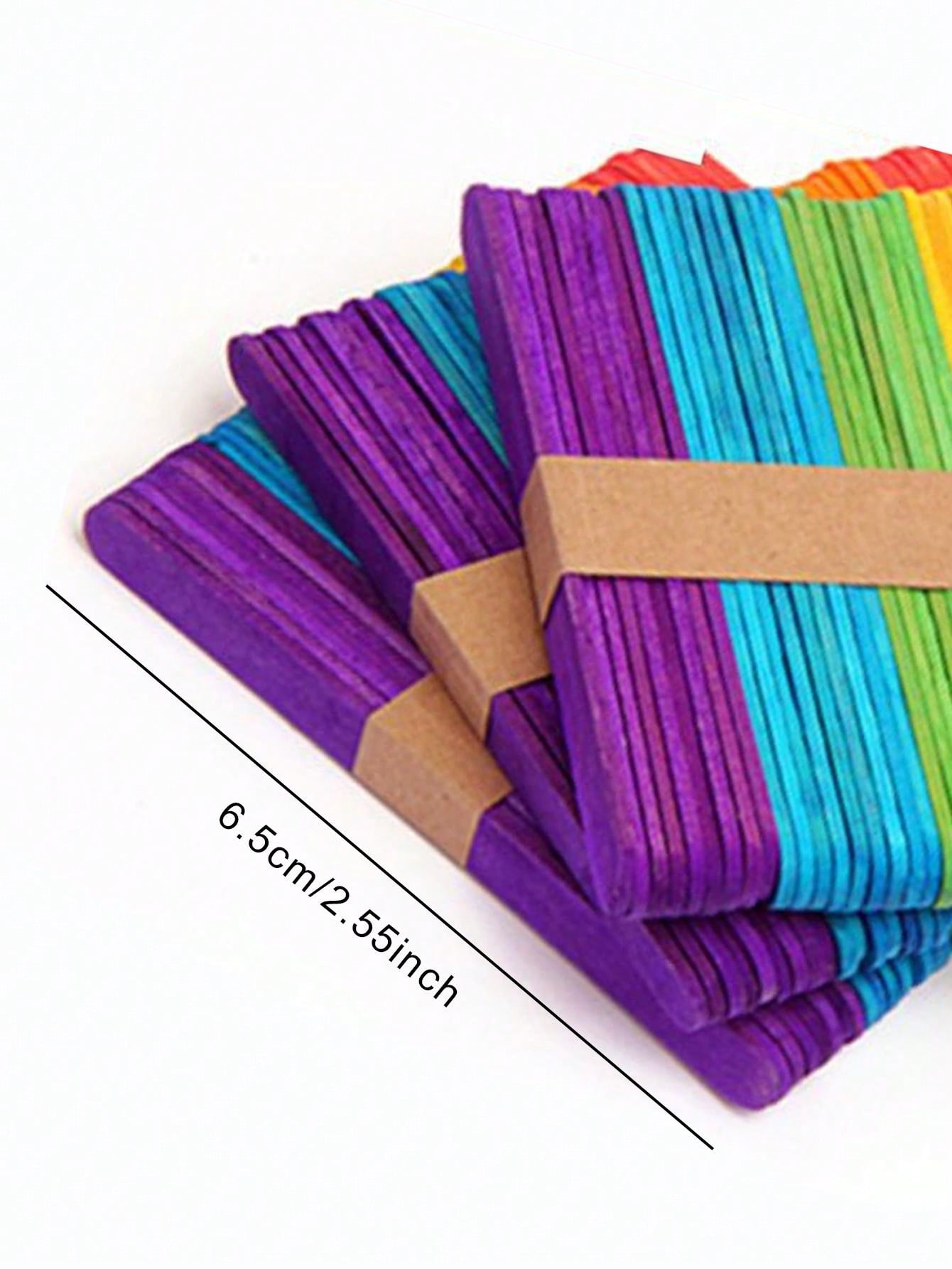 A pack of 50 wooden ice cream sticks ice cream sticks DIY model primary ...