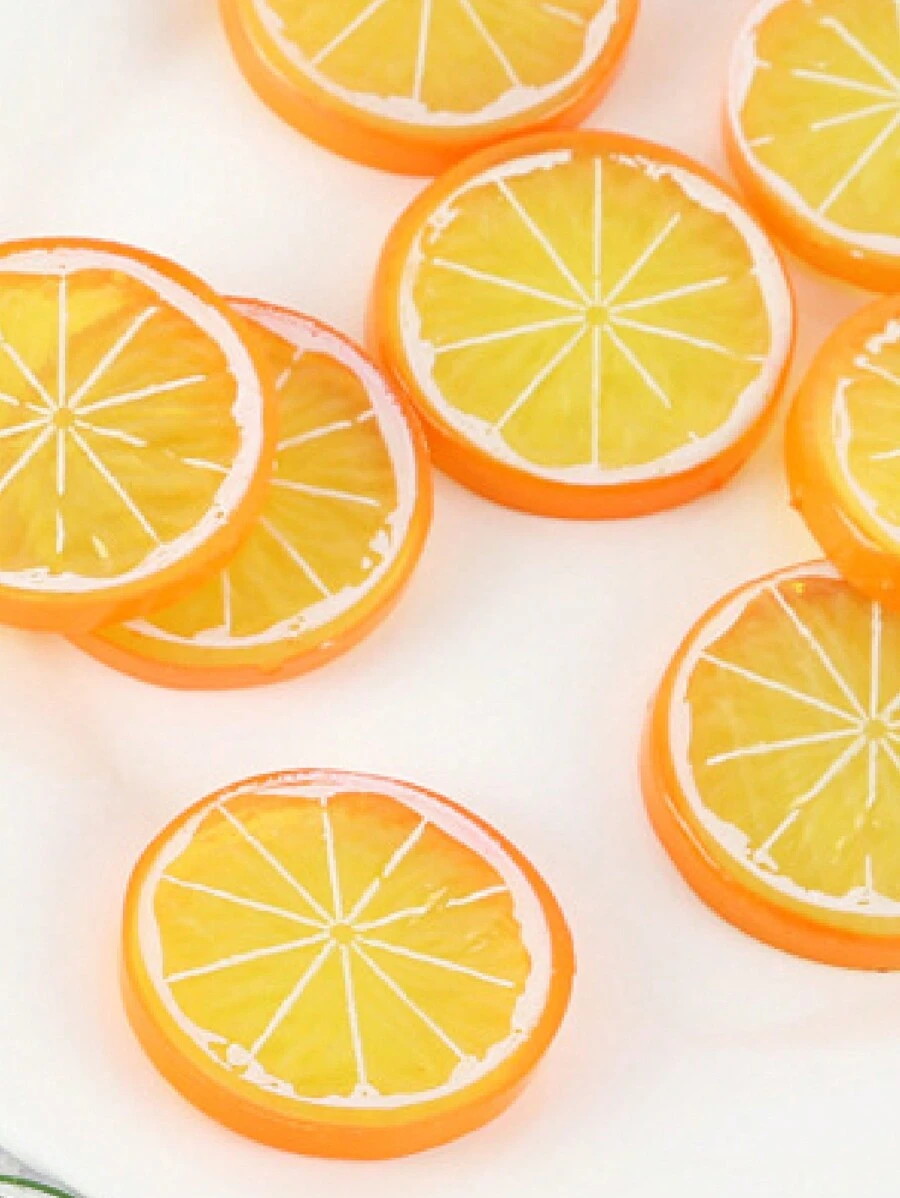 6pcs Realistic Plastic Fruits Lemon Slice Ornament, Inflatable Toy ...