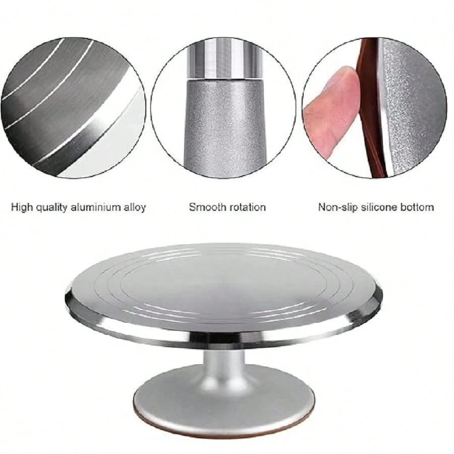 12'' Cake Decorating Turntable For Cakes And Desserts,Aluminum Alloy ...