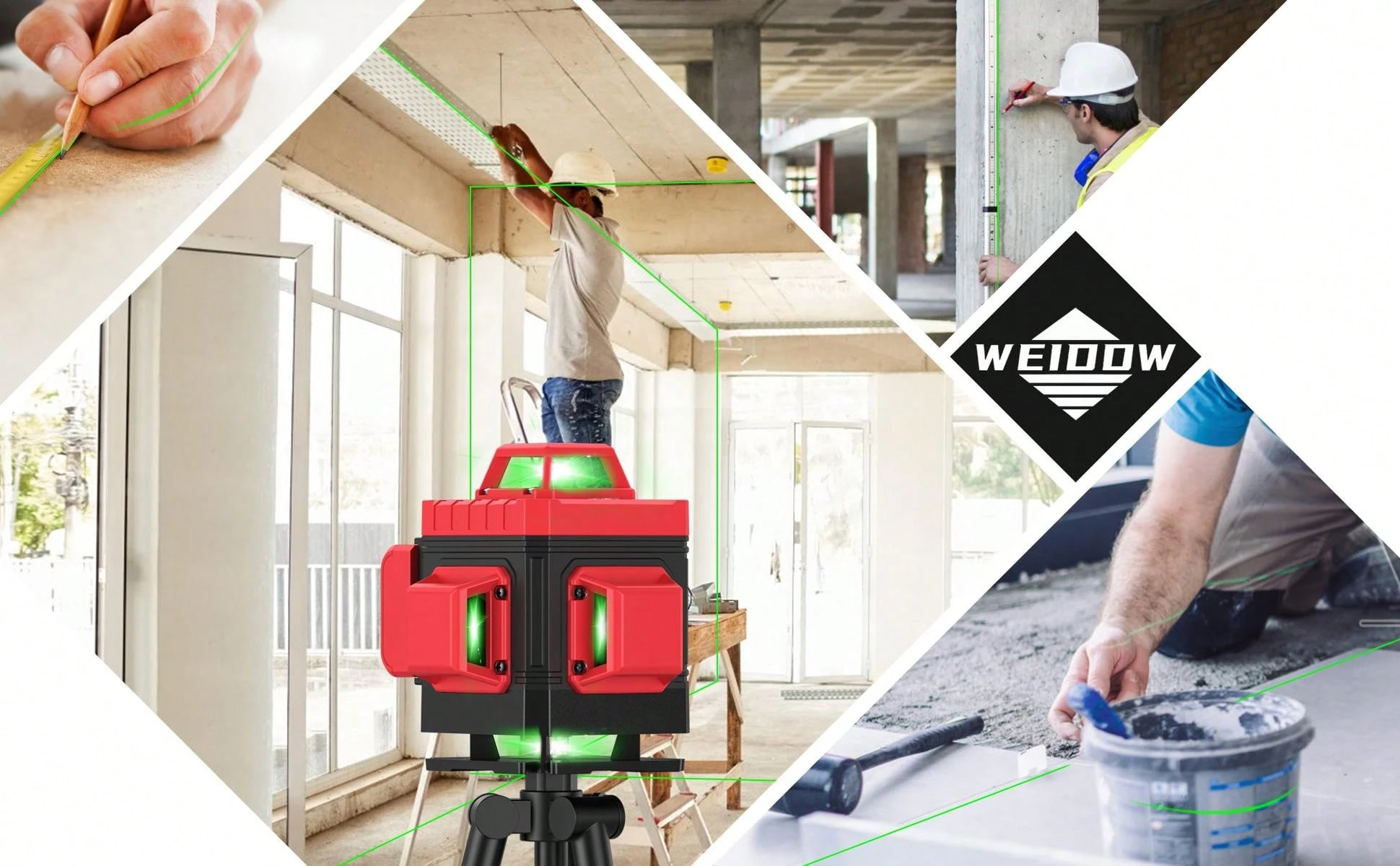 Instrument De Nivellement Laser À 16 Lignes Weiddw Avec Faisceau Vert Haute Intensité Et ...