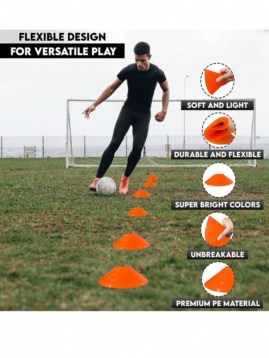 1set Of 50 Football Training Equipment Markers, Including Disc Cones ...