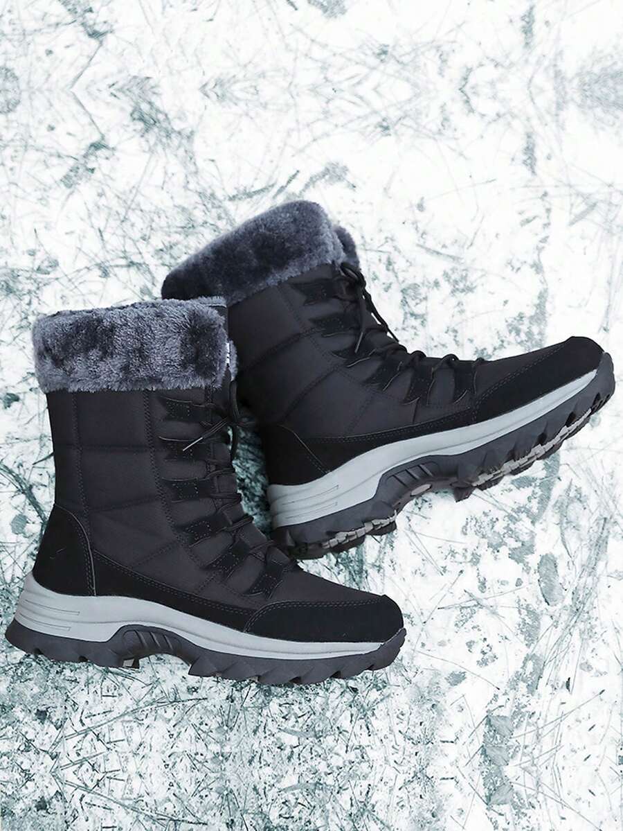 Women's Winter Snow Boots With Plush Lining, Thickened, Warm, Water ...