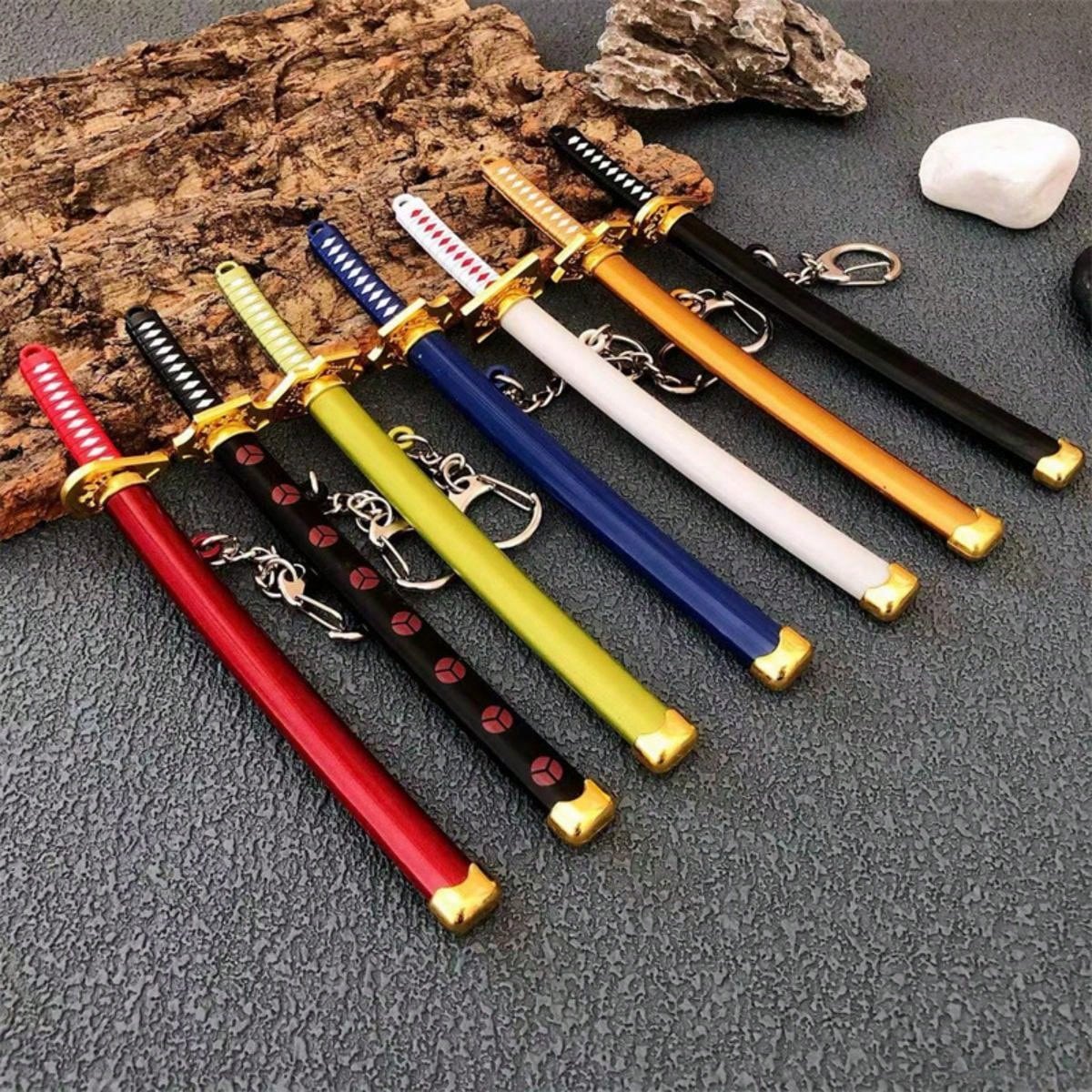 1pc Random Style Alloy Samurai Sword Keychain, 15cm, Can Be Used As ...