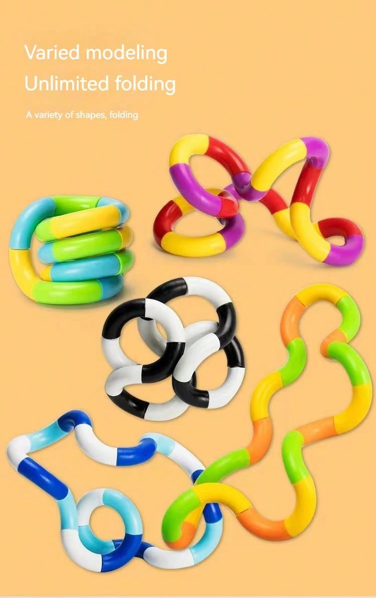 18 Pièces Noir & Blanc Multi-couleur Bendy Fidget Rope Pour Adultes ...