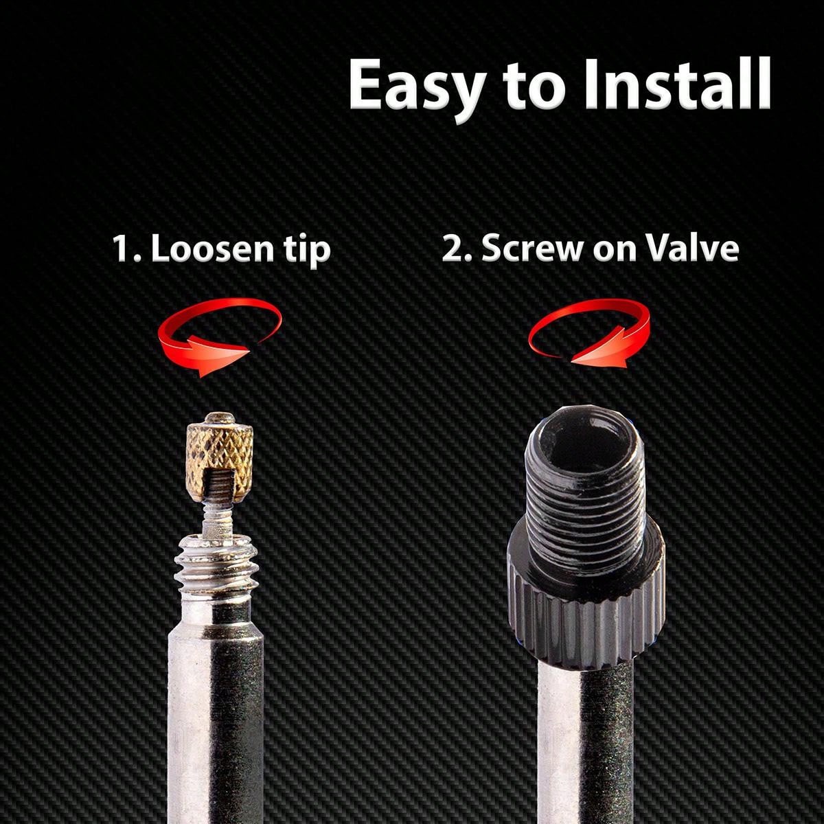 4pcs Black Presta Valve Adapter, Convert Presta To Schrader Adapter ...