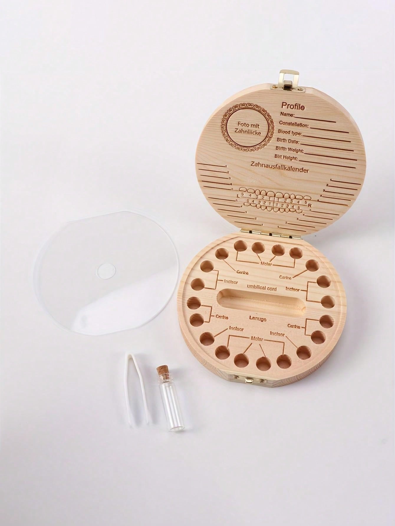 Wooden Tooth Storage Box Tooth Box Organizer Milk Teeth Storage ...