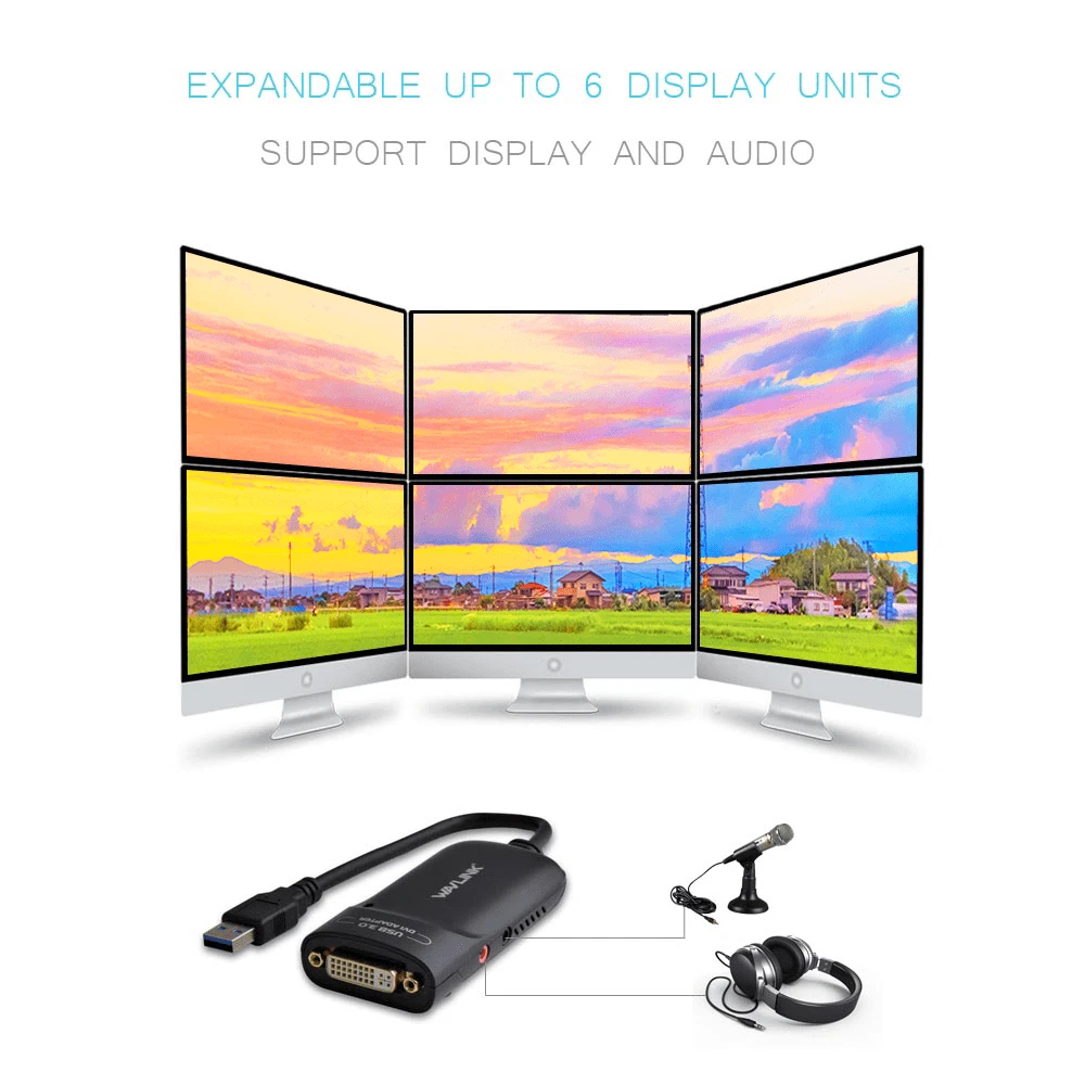 Wavlink Usb 3 0 To Dvi External Video Card Video Graphic Display