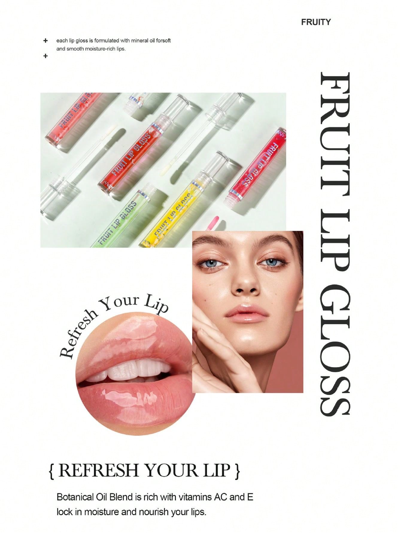 Fruit-flavored Lipstick, Lip Gloss, Lip Jelly In Translucent, Glassy ...