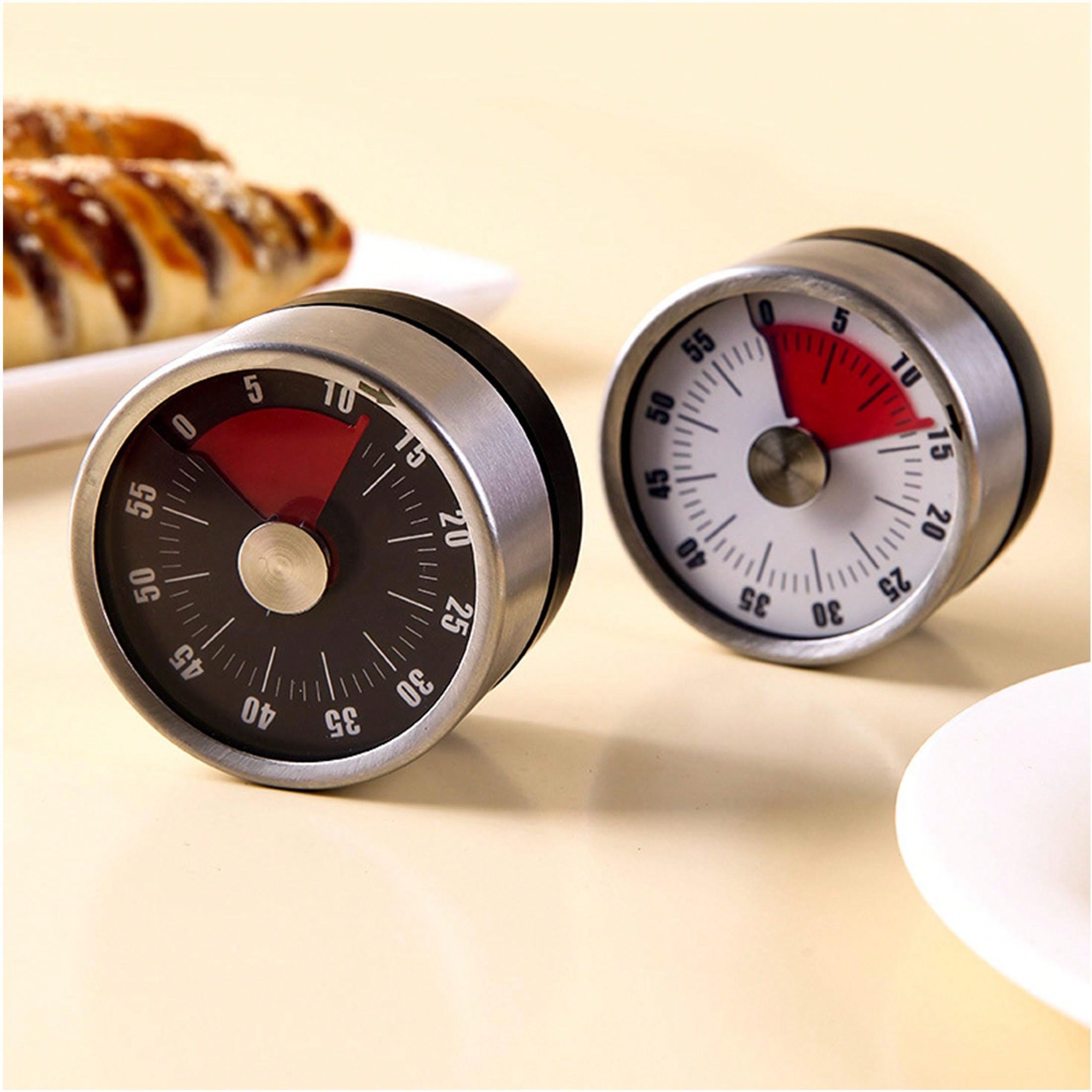 Black Kitchen Mechanical Timer, Magnetic Countdown Time Manager With ...