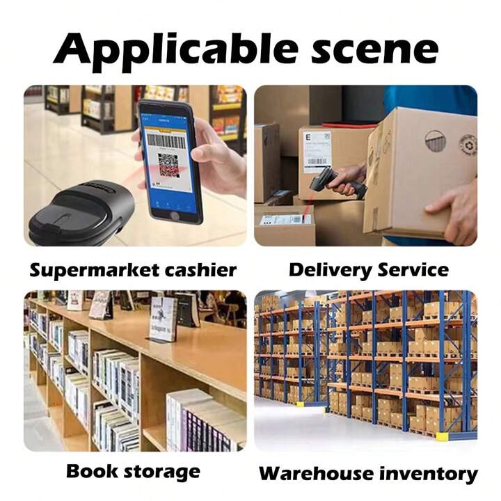 Qr Code Scanner Wired Barcode Scanner For Supermarket Cashier, Express ...