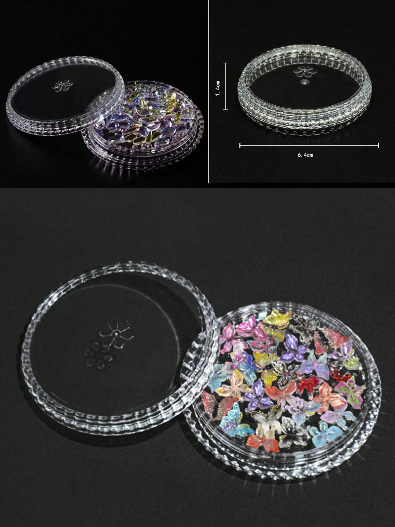 Round Double-sided See-through Cherry Blossom Plate Lace Jewelry Small ...
