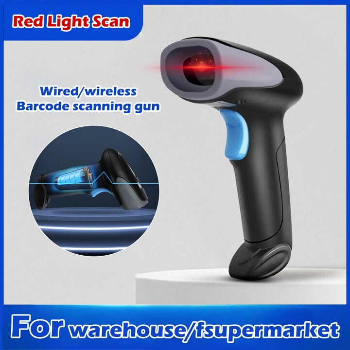 Qr Code Scanner Wired Barcode Scanner For Supermarket Cashier, Express ...