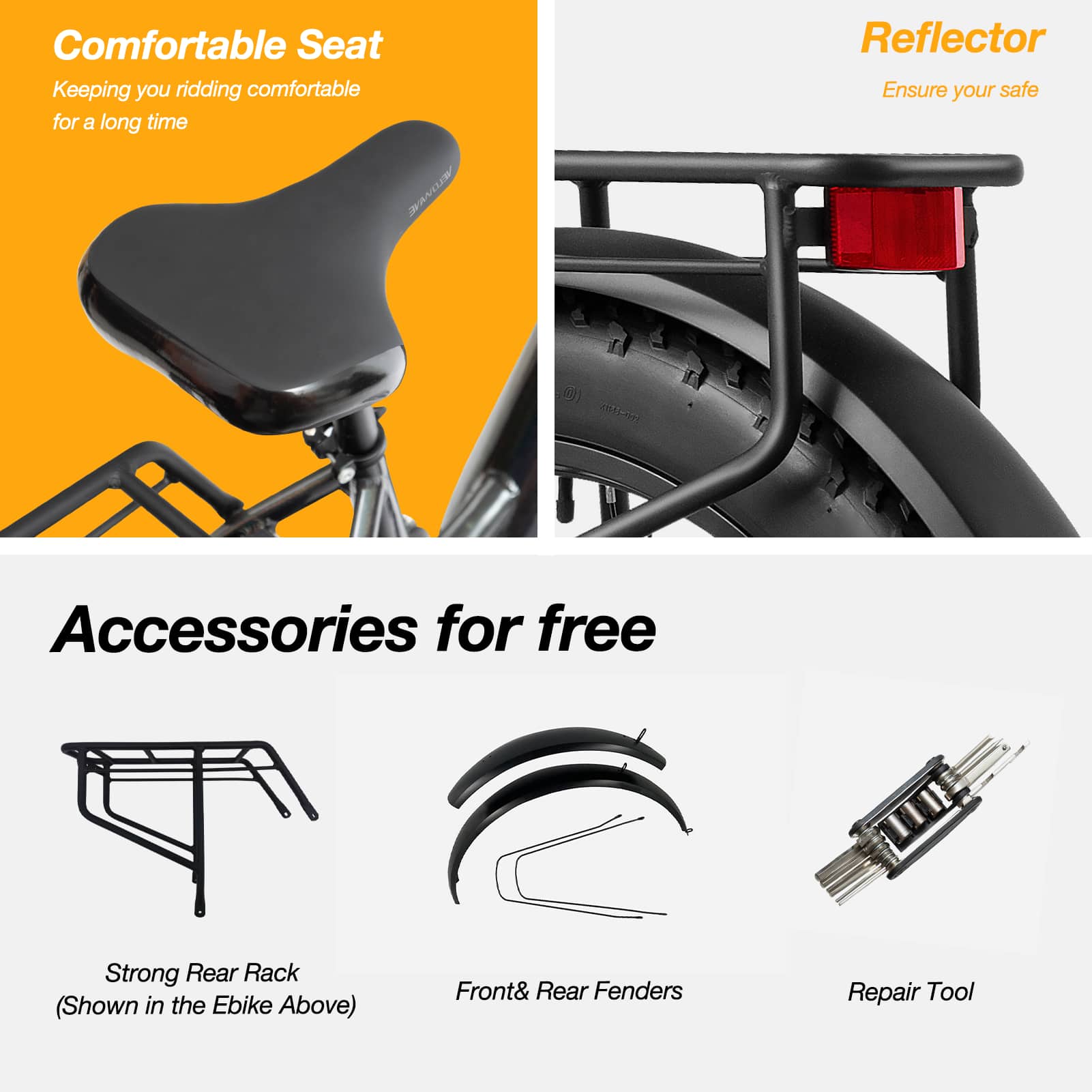 VELOWAVE Electric Bike 26" Fat Tire Ebike Electric Bike For Adults With ...