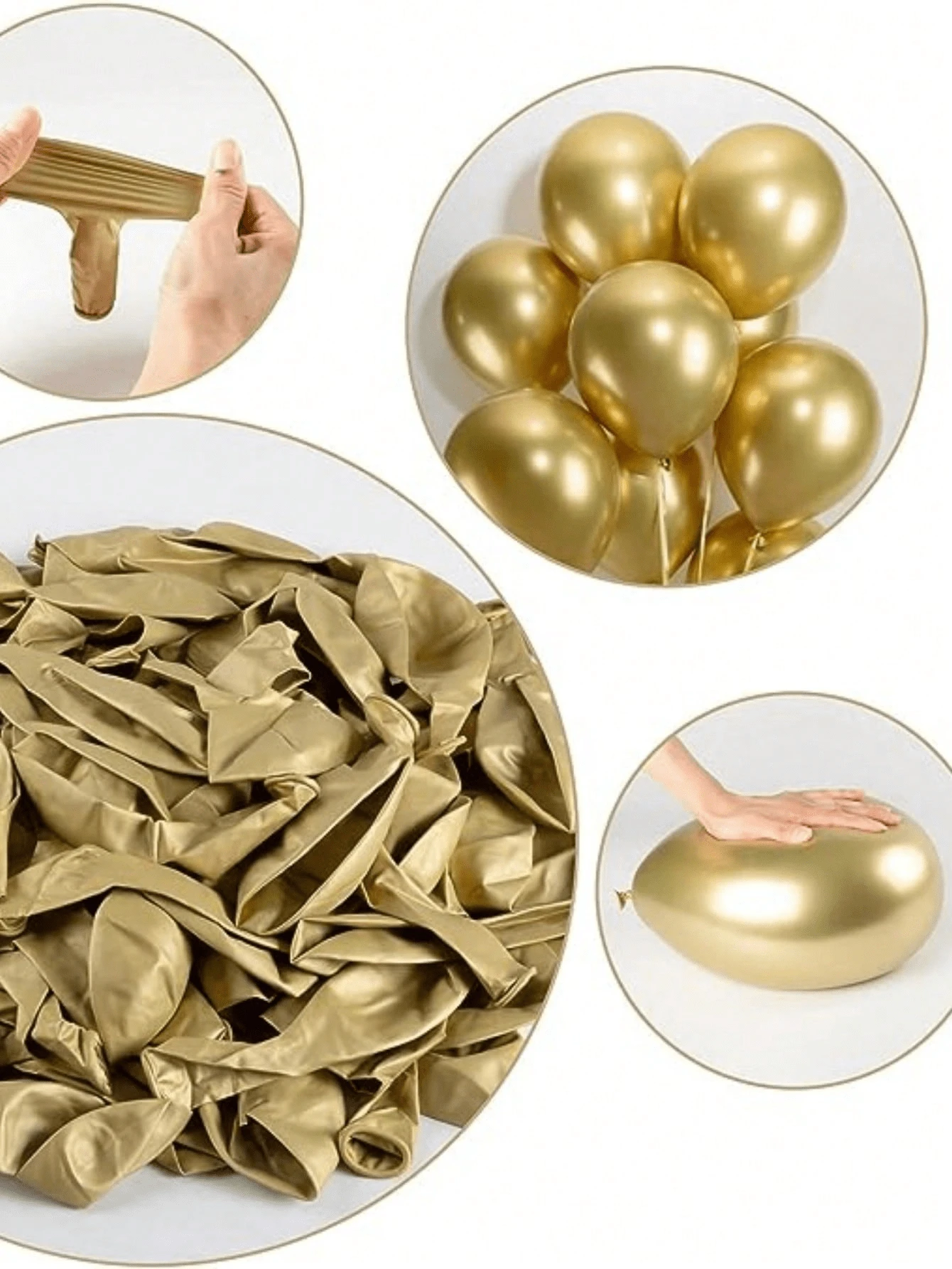 30/50/100pcs,5inch Metallic Gold Balloons, Silver Balloons For Balloon ...
