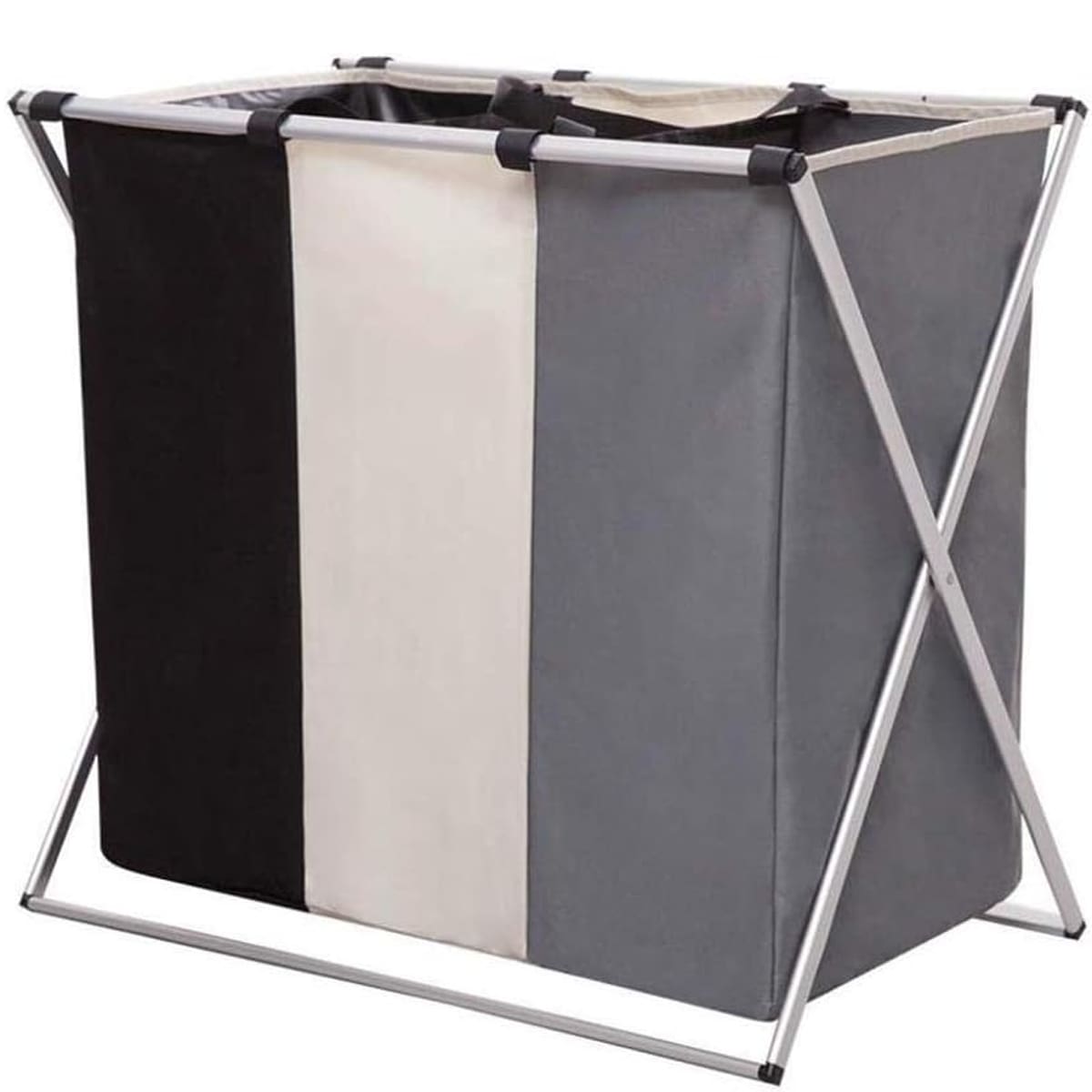 Cesta para Ropa Plegable con 3 Compartimentos, 120L Multifunción Cestos ...