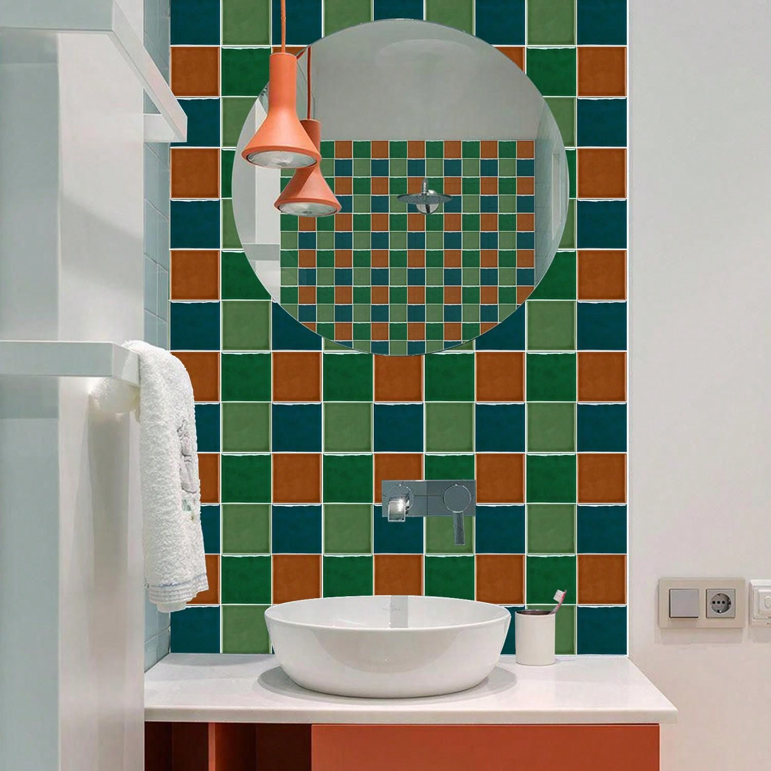 Alwayspon Thick Vinyl Provence Wall Tile Sticker Self-Adhesive, Peel ...