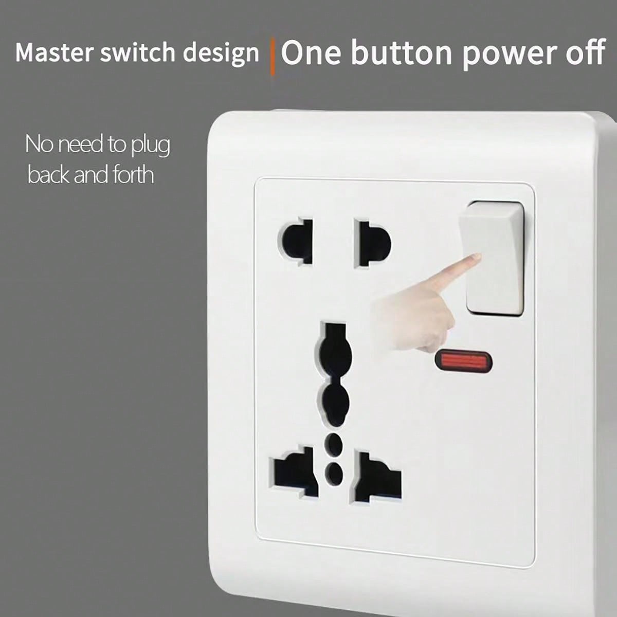 5 Holes Power Socket With Switch | SHEIN USA