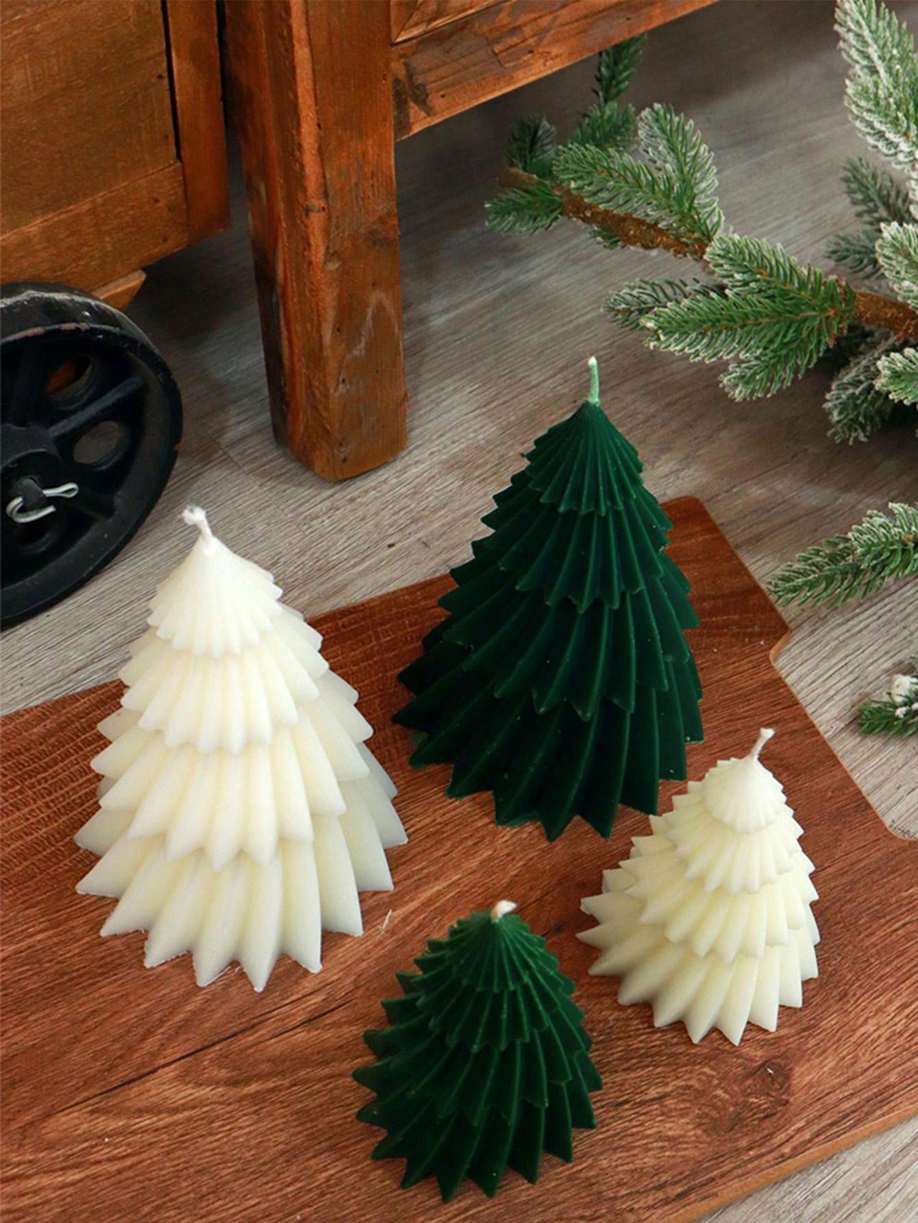 Silicone Christmas Tree Mold, White Christmas Tree Shape With Diagonal ...