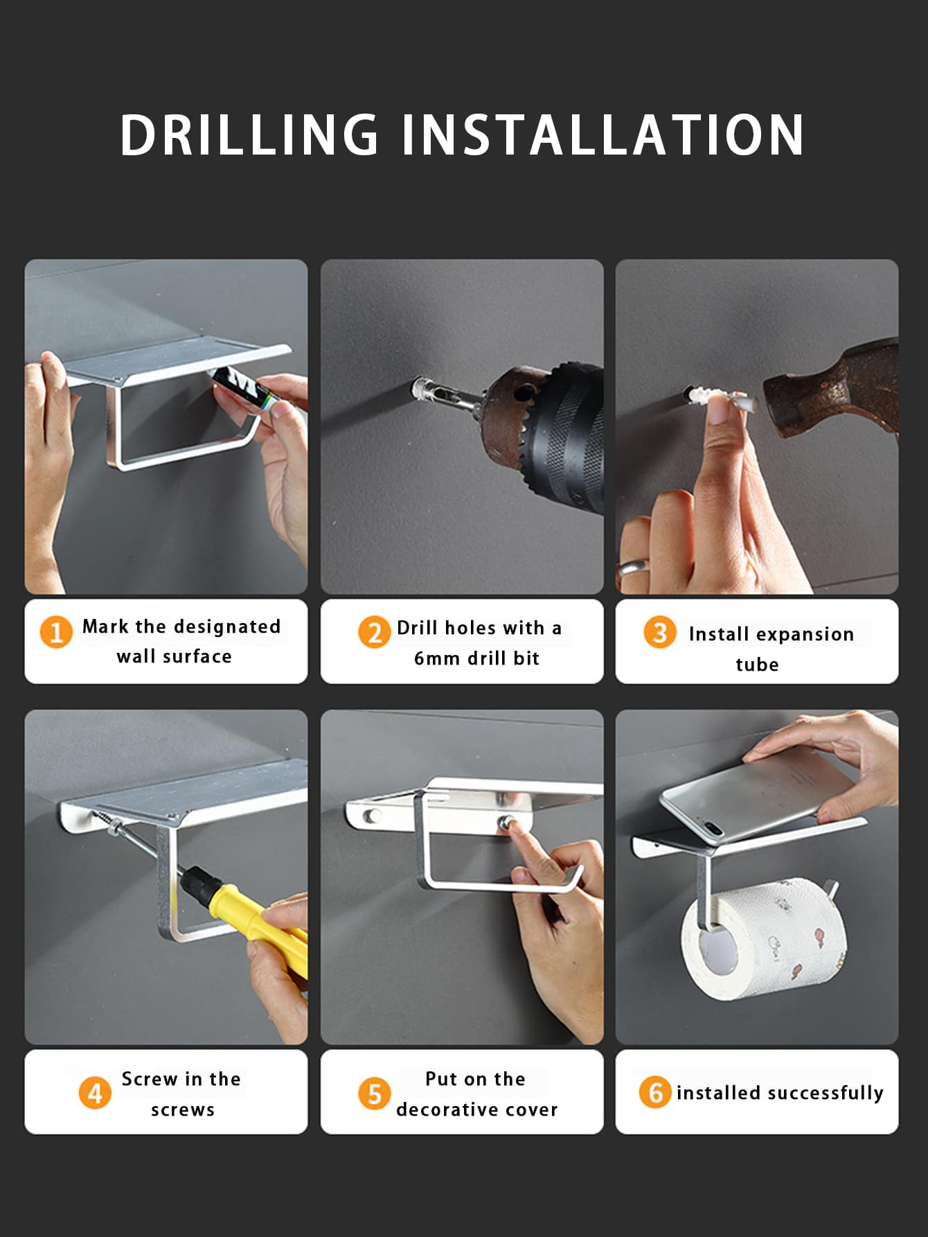 1 stuk Badkamer En Toilet Telefoonhouder Plank Met Op de muur ...