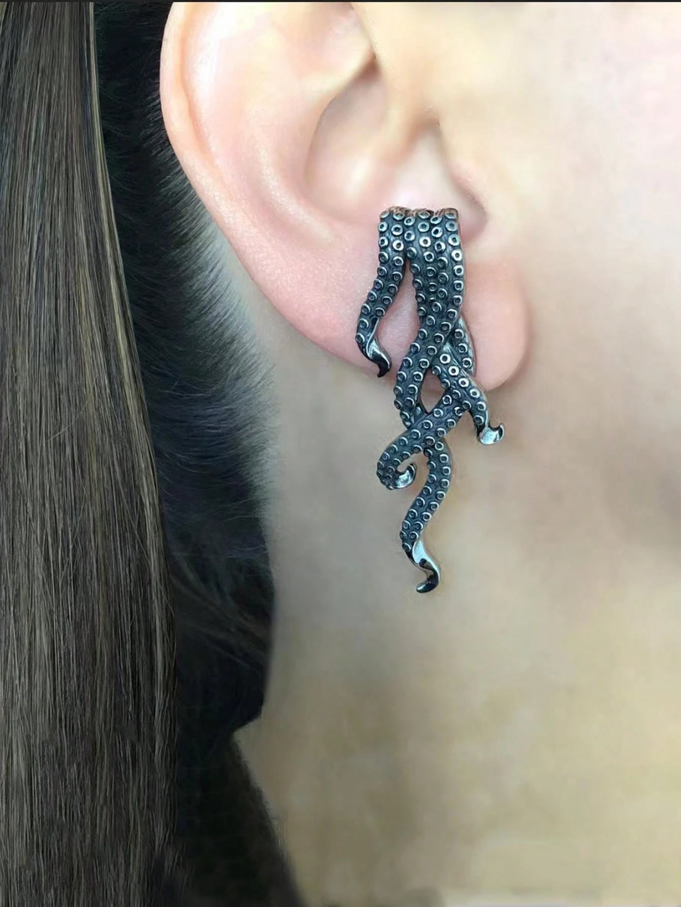 Octopus Tentacle earrings, Octopus earrings, Octopus studs, tentacle ...