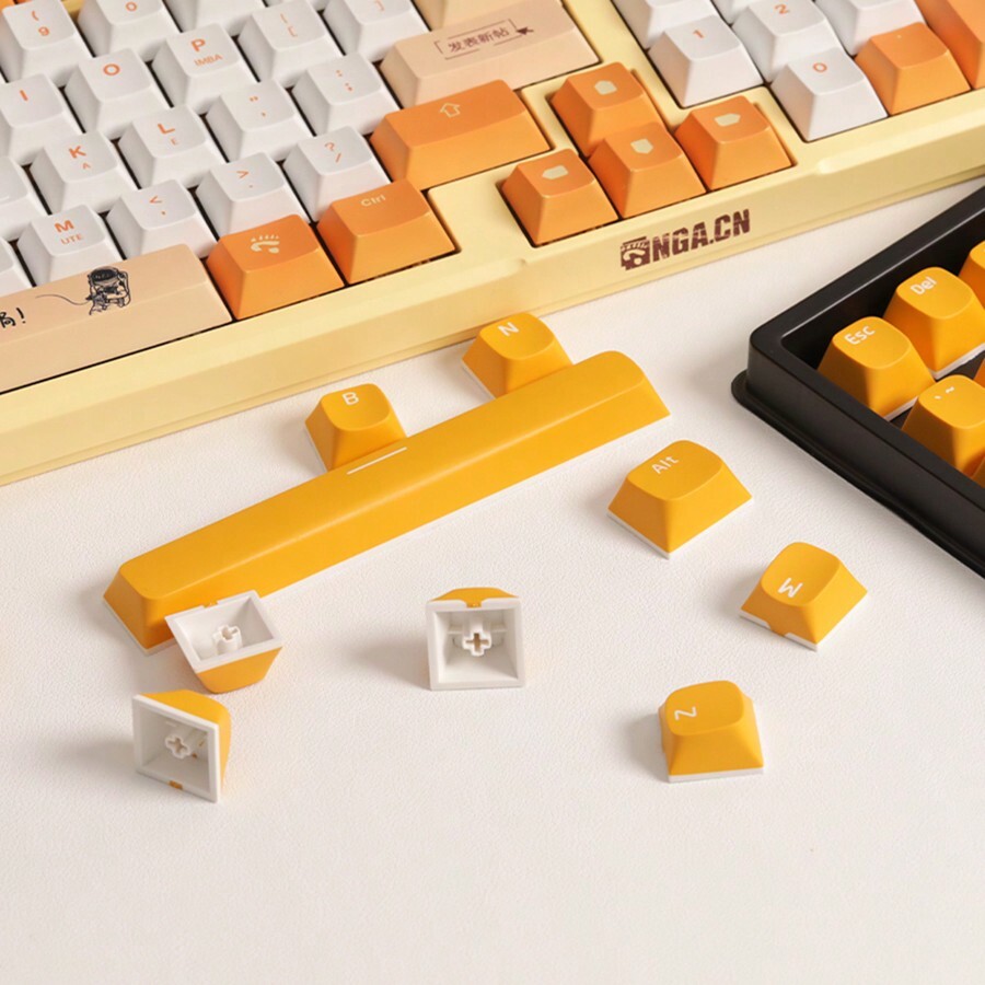 AJAZZ 104pcs orange pudding pbt keycaps fit mechanical keyboards Feel ...