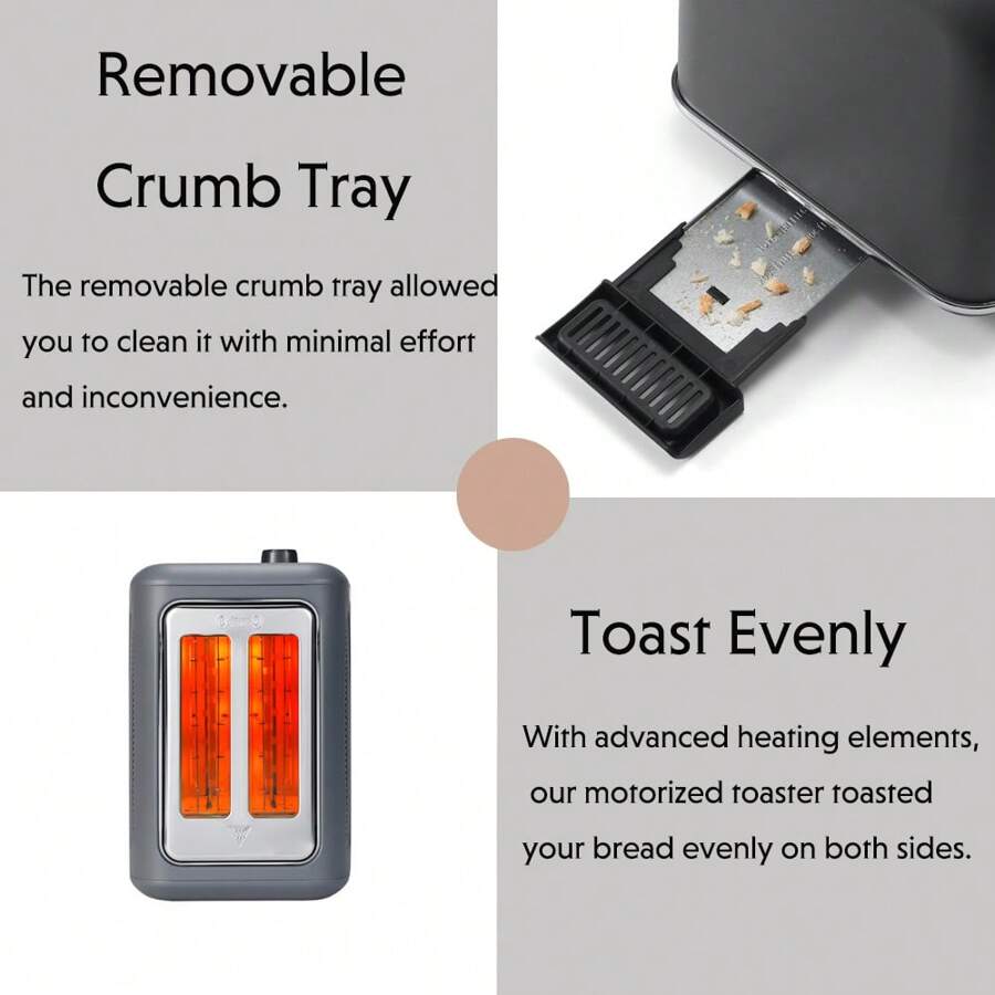 Buydeem Dt730 Motorized Toaster 2 Slice Smart Digital Leverless Toaster With Lcd Countdown