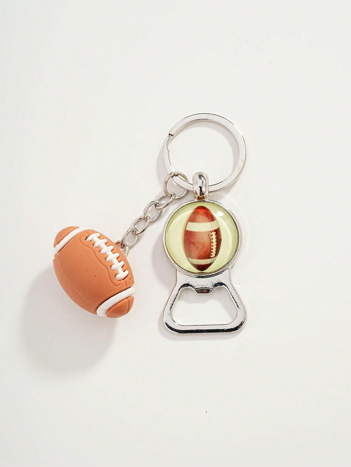 1pc American Football Shape Bottle Opener Keychain, One-sided Glass ...