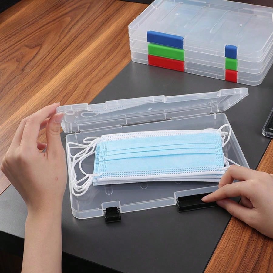 24.2*17cm Green A5 Portable Plastic A4 File Storage Box, Transparent ...