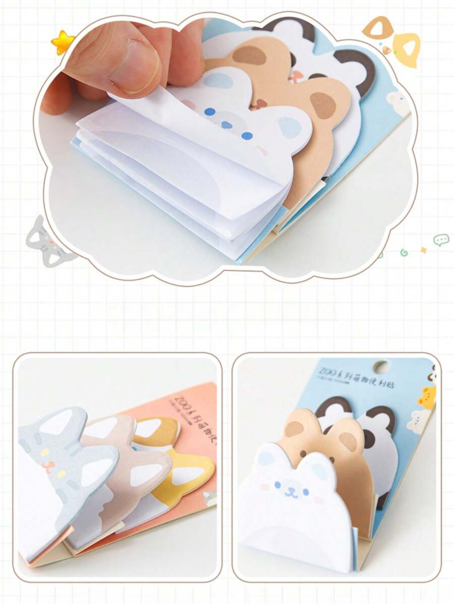 1pc 45 Sheets Cartoon Shaped Sticky Notes Memo Pad Cute Message Sticky ...