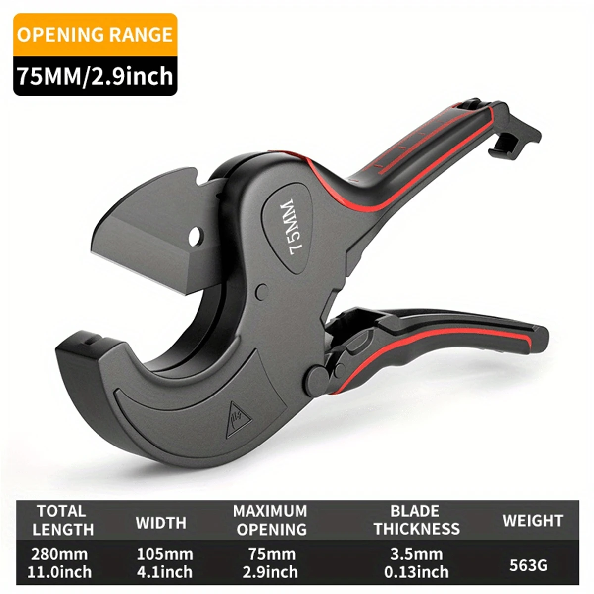 OUDISI Pipe Cutter75mm Scissors Pipe Cutter Pipe Hose Cuts PP, PVC, ABS ...