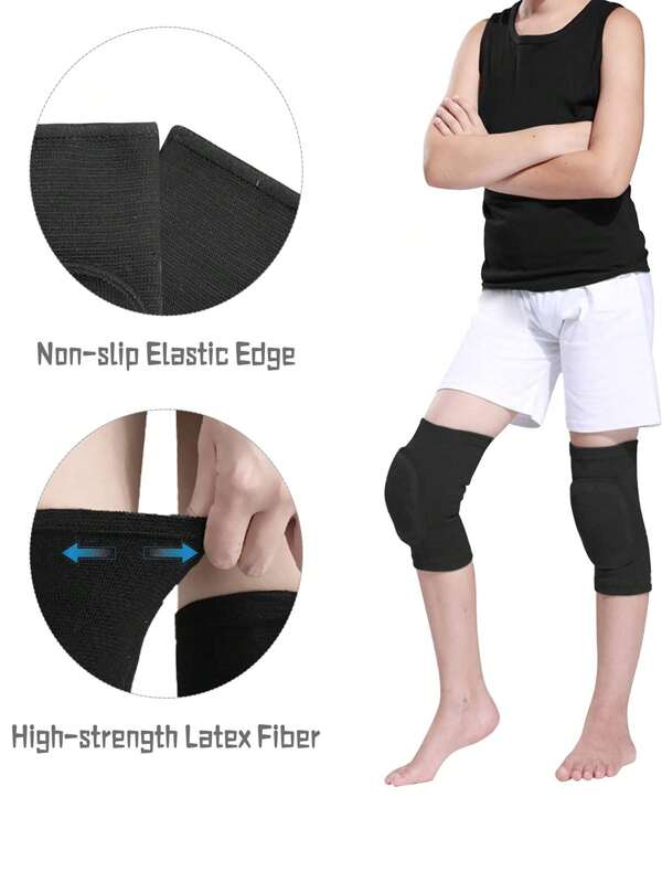 1pair Thick Sponge Basketball Knee Pads - Dancing Knitted Knee Pads For ...