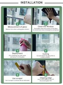 1pc PVC Window Privacy Film, Modern Plaid Pattern Non-Adhesive ...